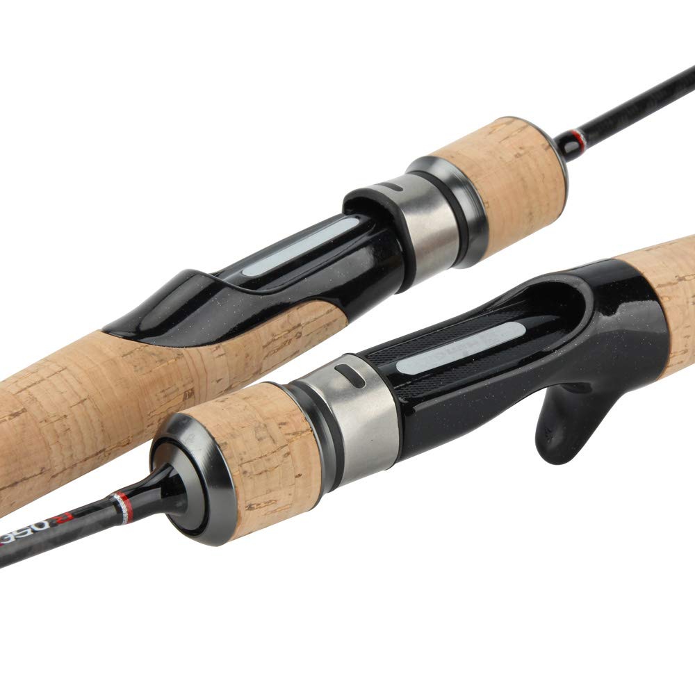 Rosewood Ultralight Spinning/Casting Rod Cork Handle Fishing Rods Sensitive Solid Tip for Crappie, Trout, Panfish, Ultra-Light, 5-Feet 5.5-Feet 6-Feet (Spinning Rod, 2.1)