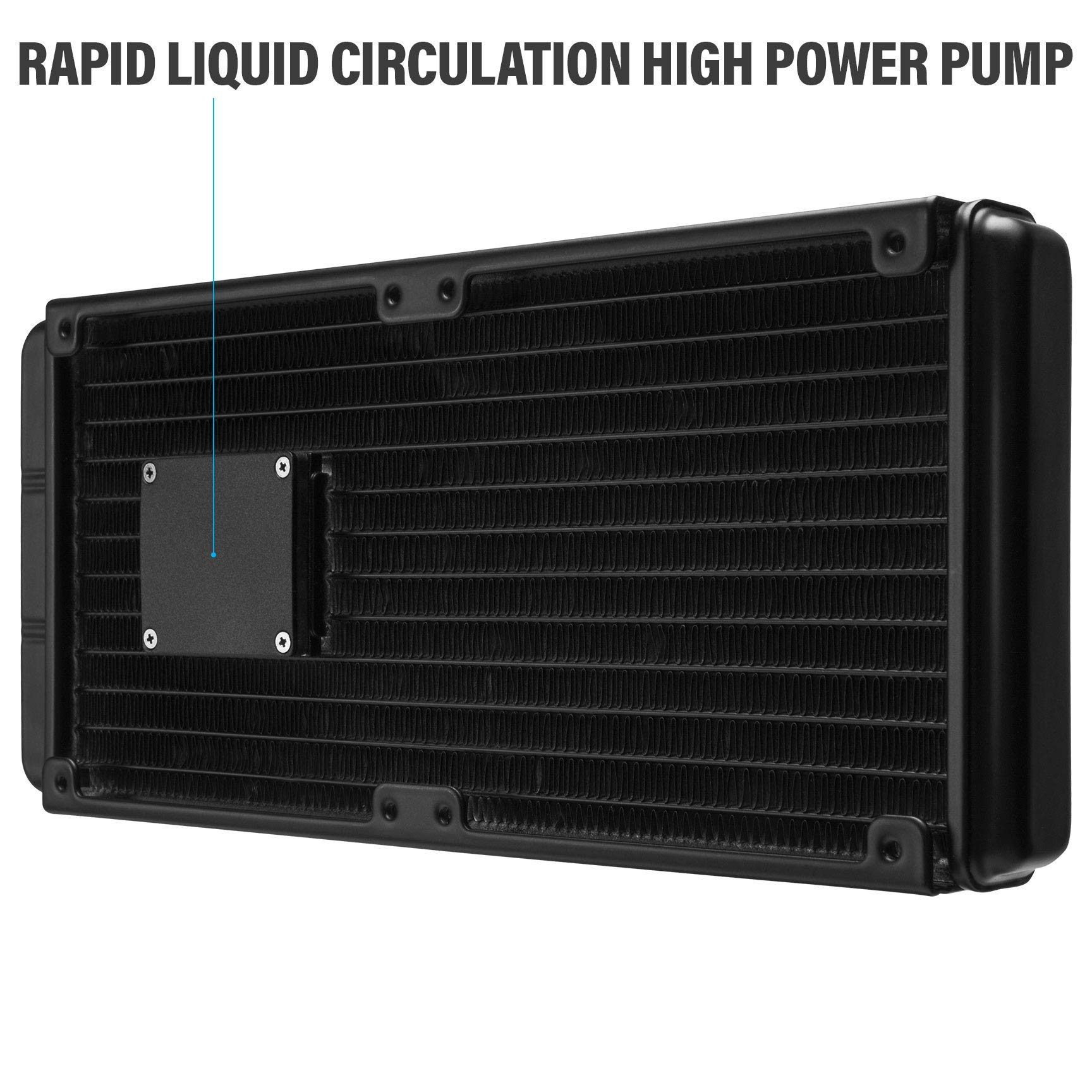 Rosewill RGB 240mm CPU Liquid Cooler, All-in-One Closed Loop PC Water Cooling, Quiet Addressable RGB Ring Fans, Intel/AMD Compatible, 400mm Sleeved Tubing - PB240-RGB