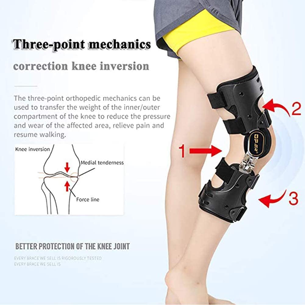 TSUSF Adjustable Hinged ROM Knee Brace With Strap, Post OP Patella Injury Immobilizer Brace Orthopedic Guard Protector Full Leg Stabilizer Knee Orthosis Splint (Color : Right)