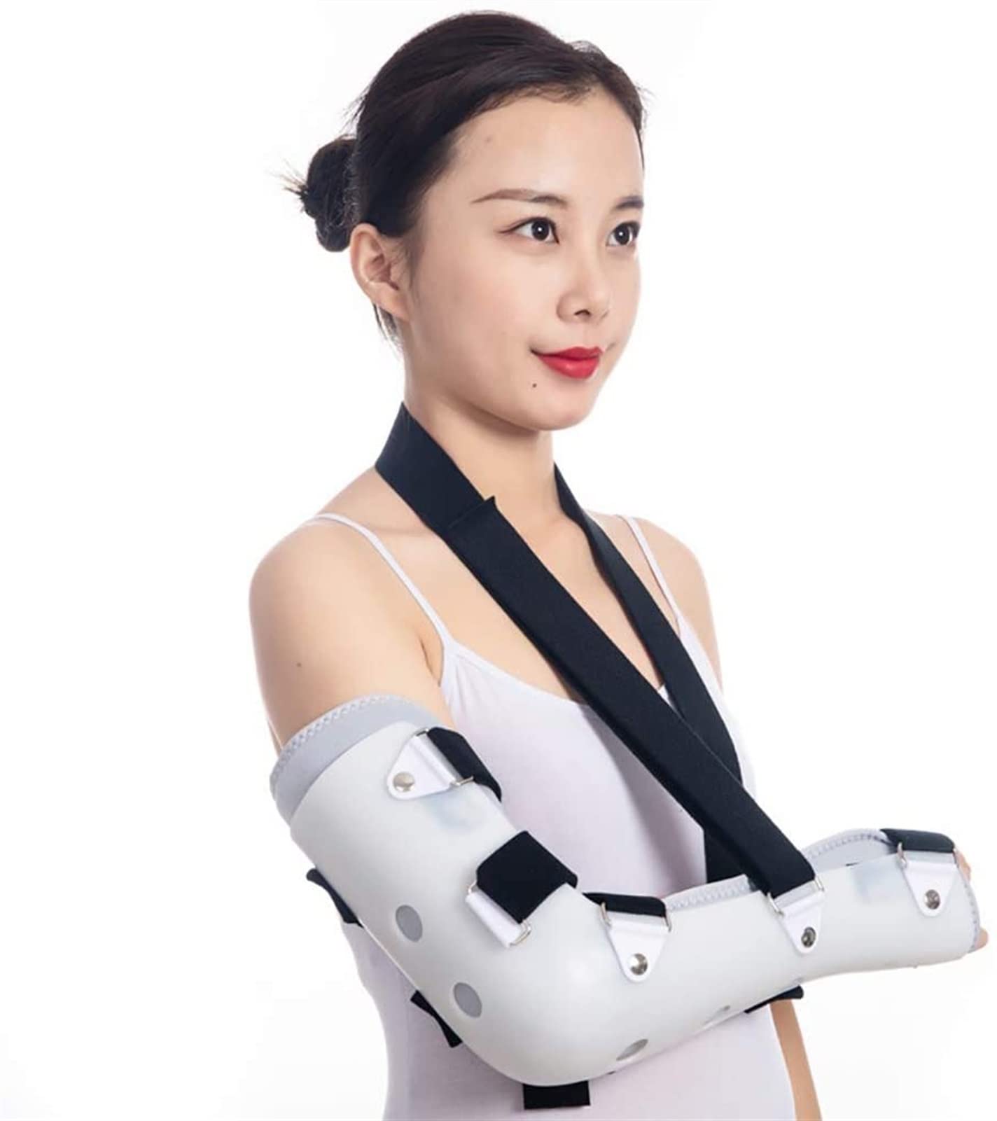 TSUSF Elbow Brace With Strap, Post OP Elbow Brace Stabilizer Splint Arm Orthosis Injury Recovery Support For Injury Recovery (Color : Right)