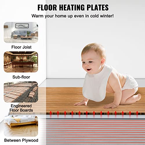 VEVOR PEX Heat Transfer Plates, 50 pcs Box Radiant Heat Transfer Plates, 4 ft Aluminum PEX Heat Transfer Plates, 1/2 inch Heat Transfer Plates designed for PEX Tubing