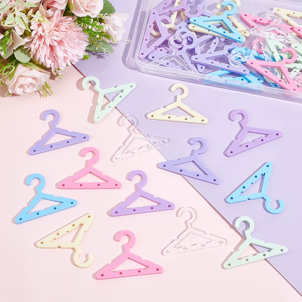 PH PandaHall 42pcs Clothes Hanger Earring Holder Necklace Mini Hanger Rack Jewelry Display Dangle Earring Hanging Organizer Acrylic Ear Studs Display Rack for Retail Show Personal Exhibition