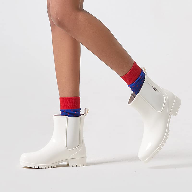 planone Short rain Boots for Women and Waterproof Garden Shoes,Anti-Slipping Rainboots for Ladies,Fashionable Light rain Shoes,Matte Outdoor Work Shoes white Size: 7 UK