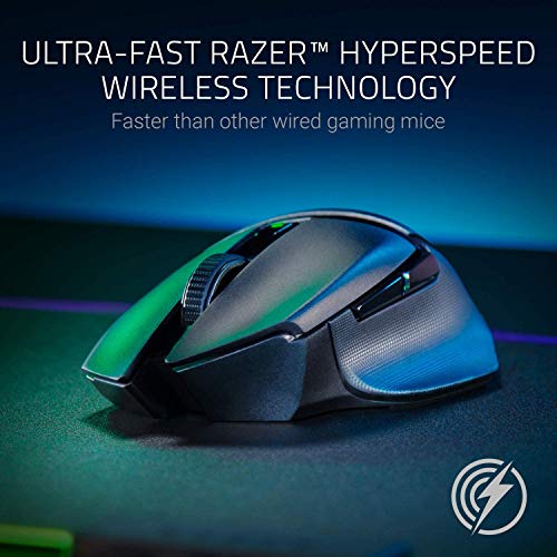 Razer Basilisk X Hyperspeed Razer 5G Advanced 16K DPI Optical Sensor Wireless Gaming Mouse with Up to 450 Hours of Battery Life, Mechanical Mouse Switches (Black)