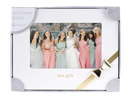 Pearhead The Girls 4x6 Wedding Keepsake Picture Frame, Bridesmaids Gifts, Keepsake for Bridal Party, White