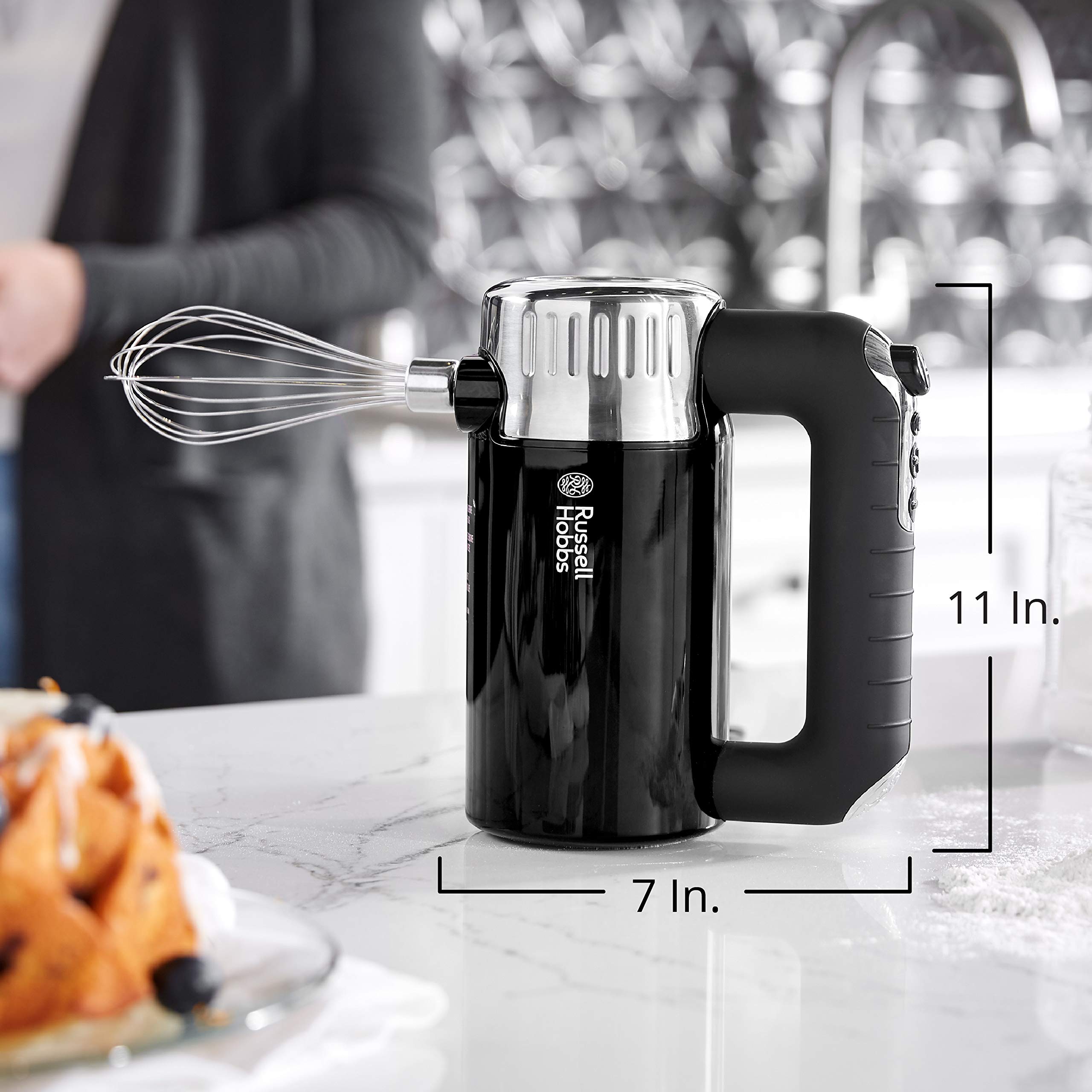Russell Hobbs MX3100RDR Retro Style Hand Mixer, 4 Speeds + Turbo Boost, Black