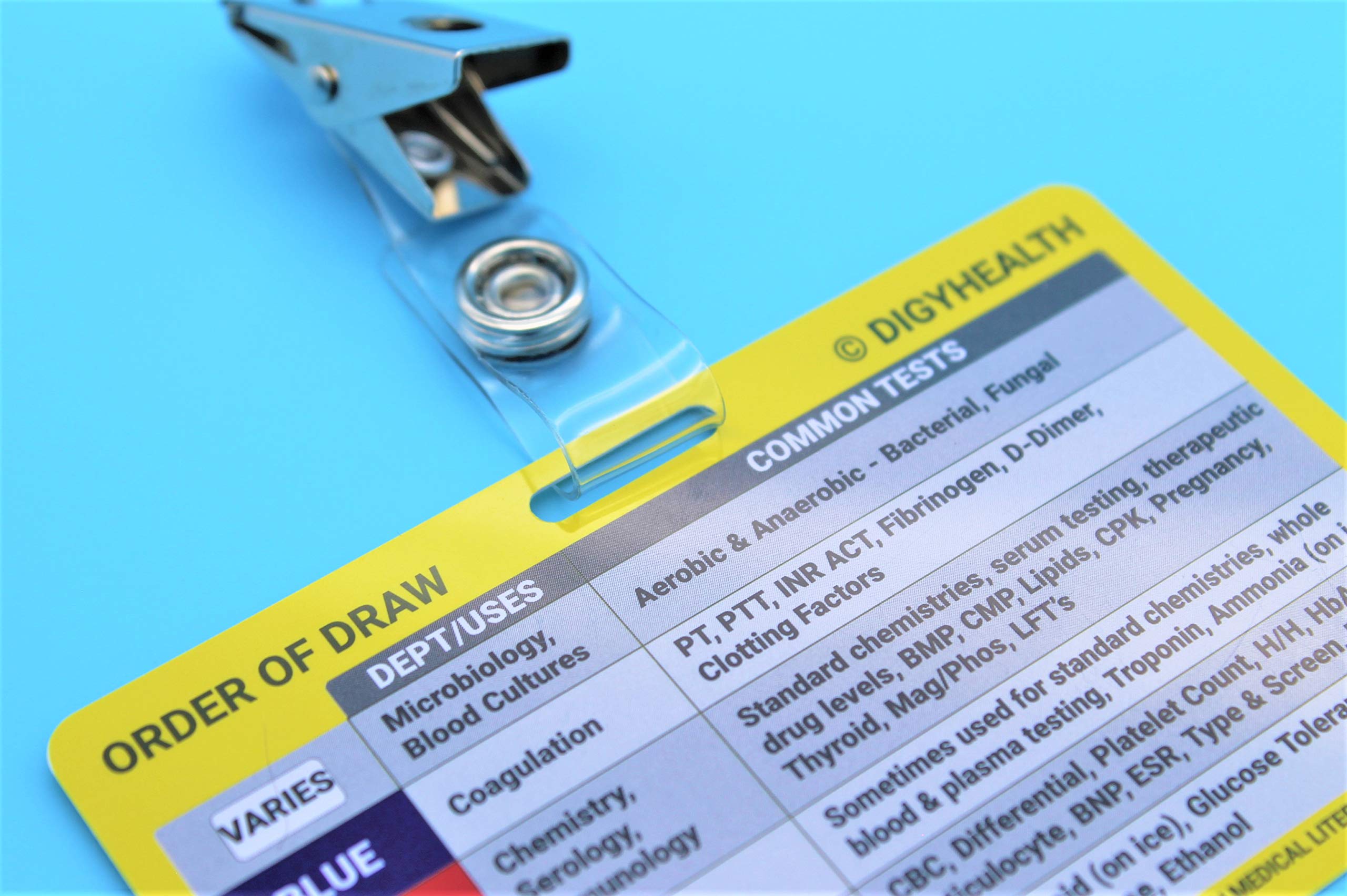 Silver Maple Leaf Order of Draw Badge Card for Phlebotomy β Horizontal Order of Blood Draw Card for Nurses, Nursing Clinicians and RN Students β Phlebotomy Cheat Sheet β Durable and Reliable
