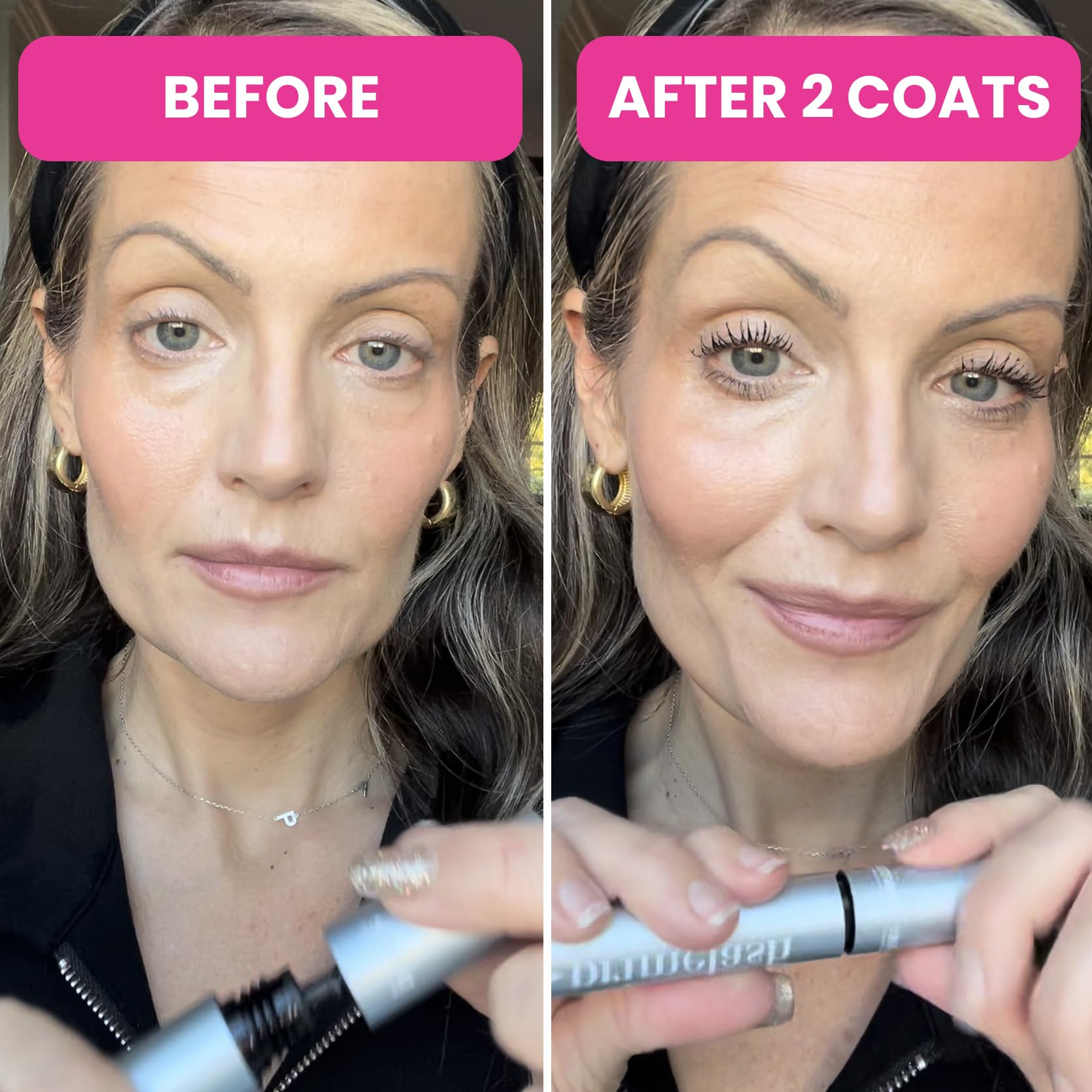 Prime Prometics PrimeLash Mascara for Older Women – Volumizing, Incredible Length in 2 Coats – Long-Stay, Zero Clumps, Hypoallergenic (Brown)