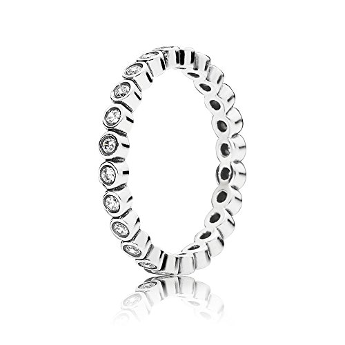PANDORA Alluring Petite Brilliant Stackable Ring, Clear CZ 190941CZ-56 EU 7.5 US