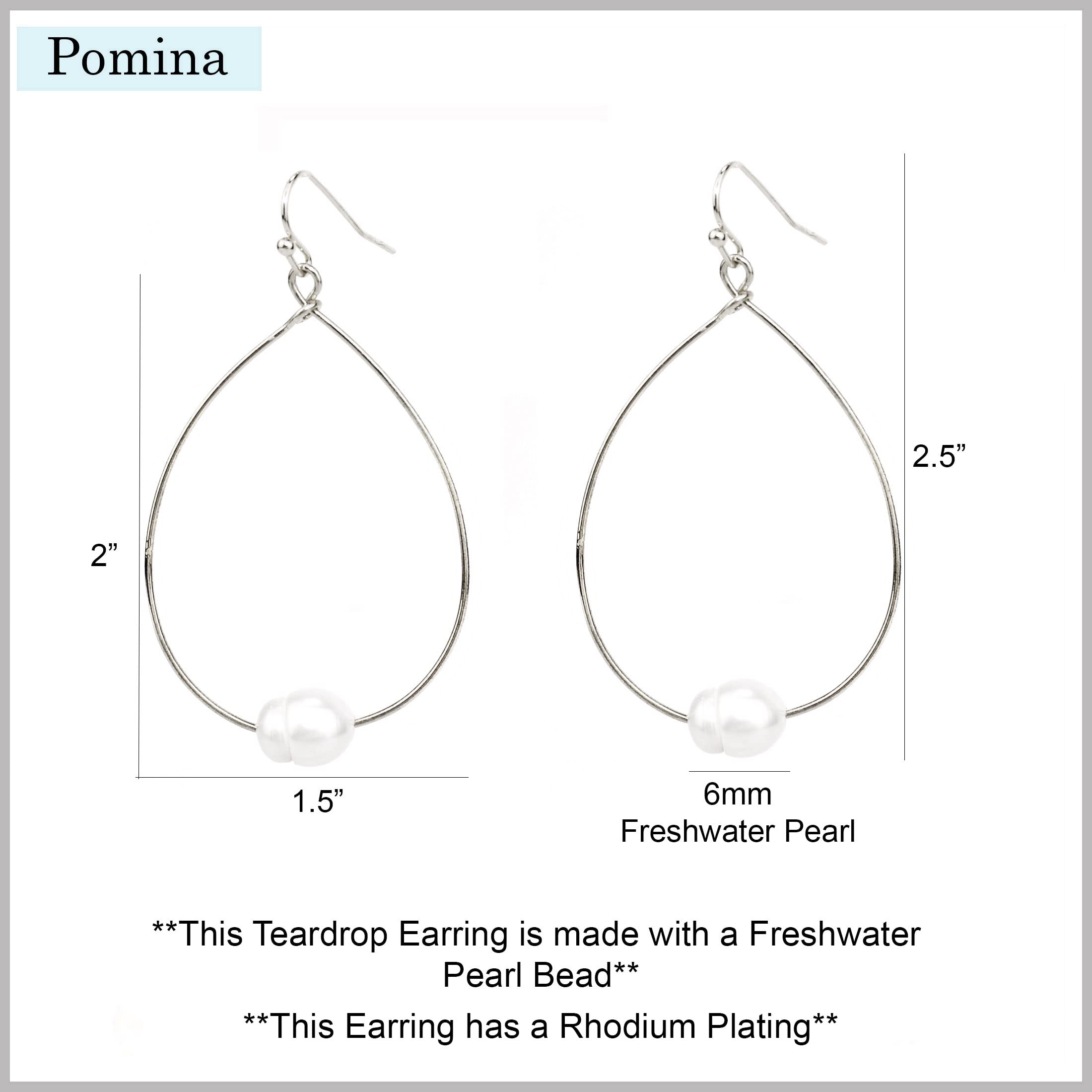 Pomina Lightweight Pearl Hoop Earrings, Gold Teardrop Pearl Dangle Drop Earrings for Women (Gold)