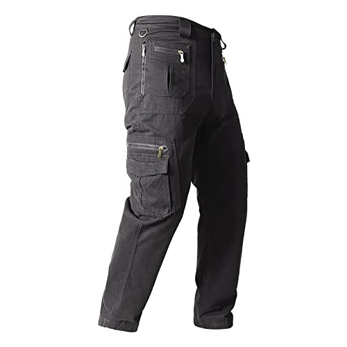 RTRDE Men's Pants, Men Cargo Pants Casual Lightweight Pants Tactical Pants Outdoor Military Combat Trousers Beige Pants Waterproof Mens Black Cargos Work Pantalones para Hombres with (3XL, Gray)