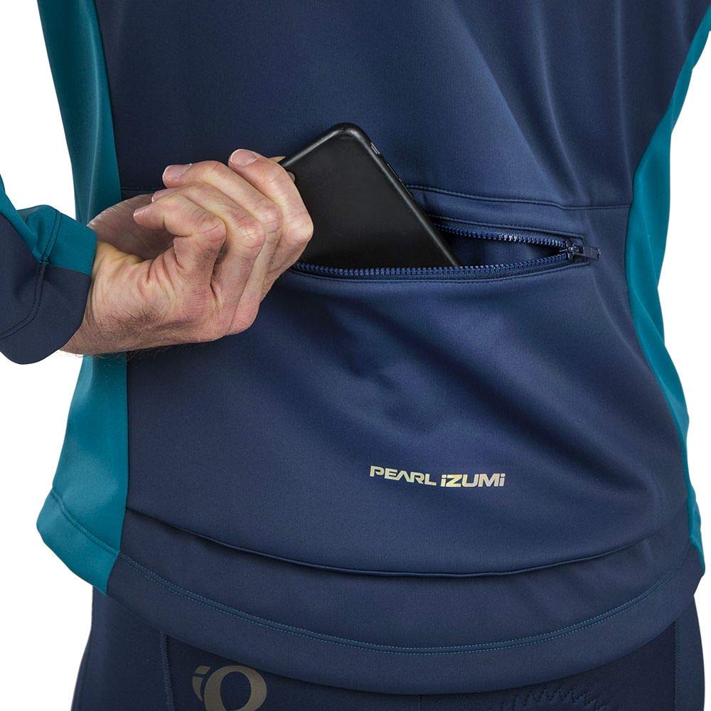 PEARL IZUMI Men's Quest AmFIB Cycling Jacket, Navy/Teal, X-Large