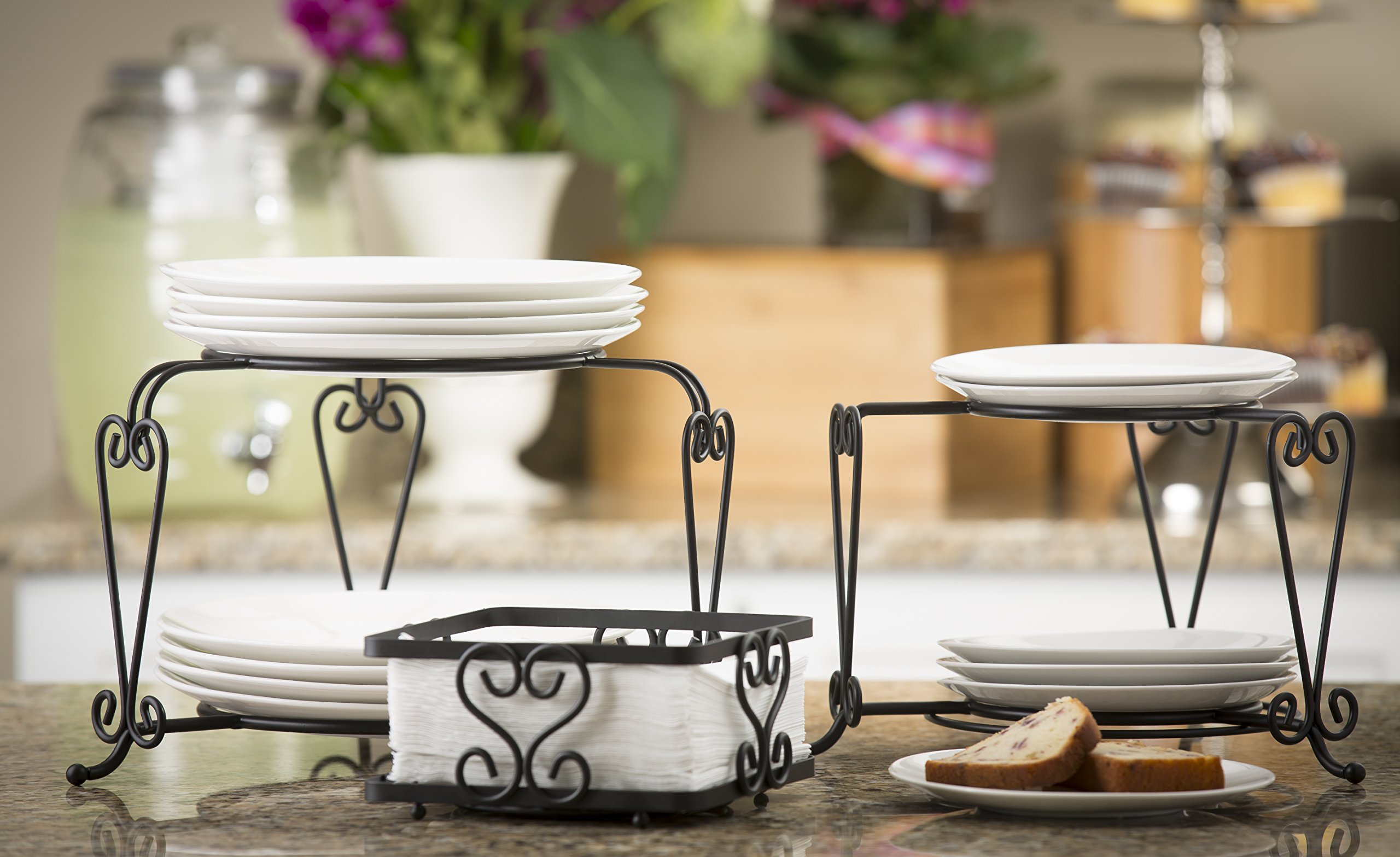 Tablecraft Farmhouse Collection 3-Piece Stackable Buffet Server ,, Black