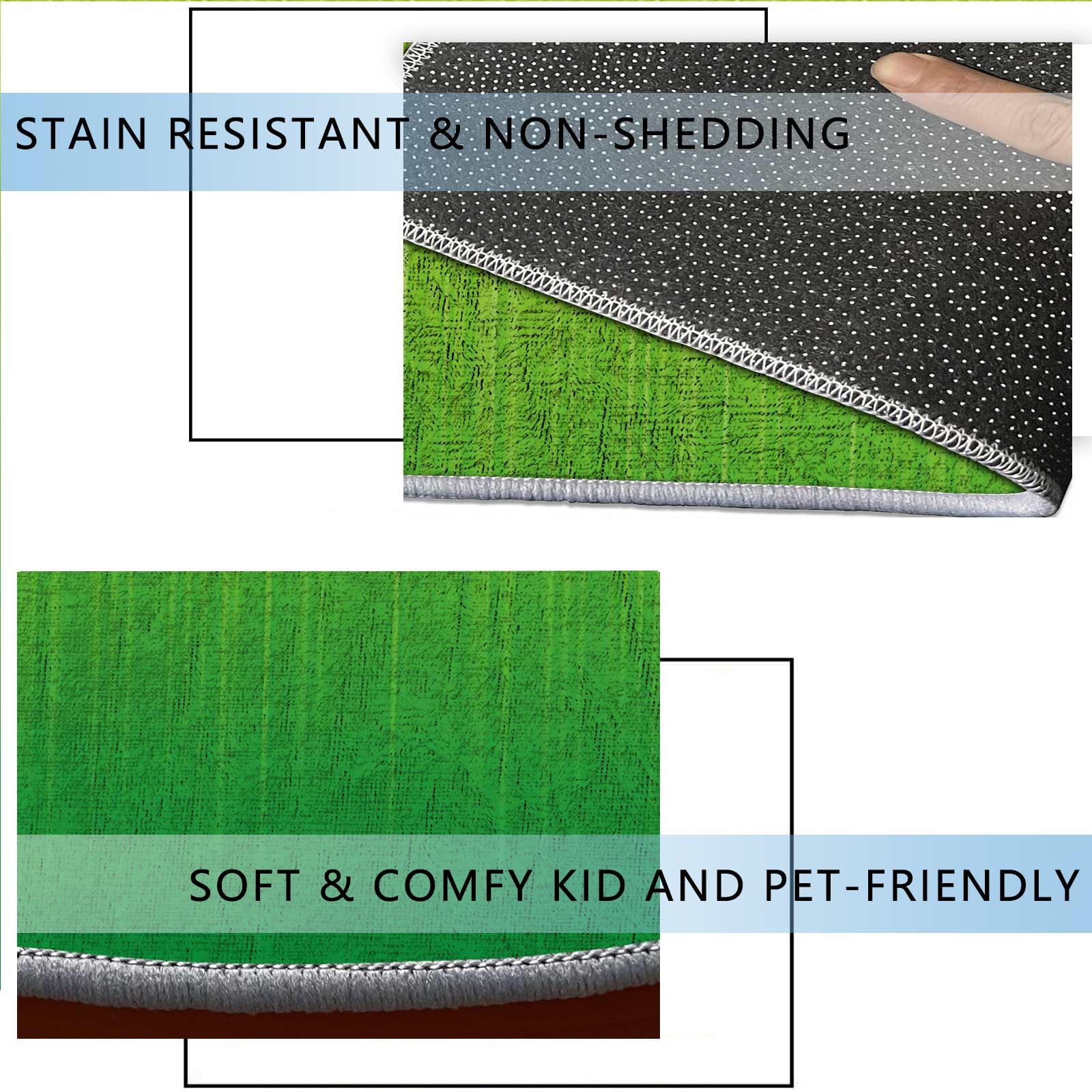Round Desk Chair Mat Lime Green Hard Floor Mat for Desk Green Office Carpeted Floor Mats for Computer Desk 3 FT