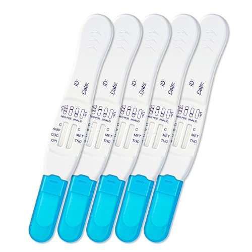 Prime Screen 5 Panel Multi-Drug Oral Fluid Test, One Step Employment and Insurance Testing (AMP, COC, MET, OPI,THC) -EXP 2024-08-24 [5 Pack]
