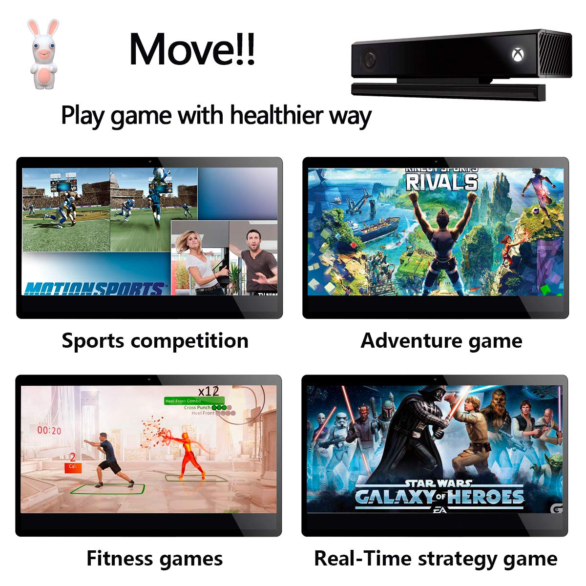 Ponkor Kinect Adapter for Xbox One S Xbox One X and Windows PC