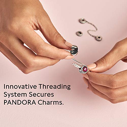 Pandora Moments Sterling Silver Ball Clasp Bangle for Women - Compatible Moments Charms - Bangle Charm Bracelet - Gift for Her - 6.7"