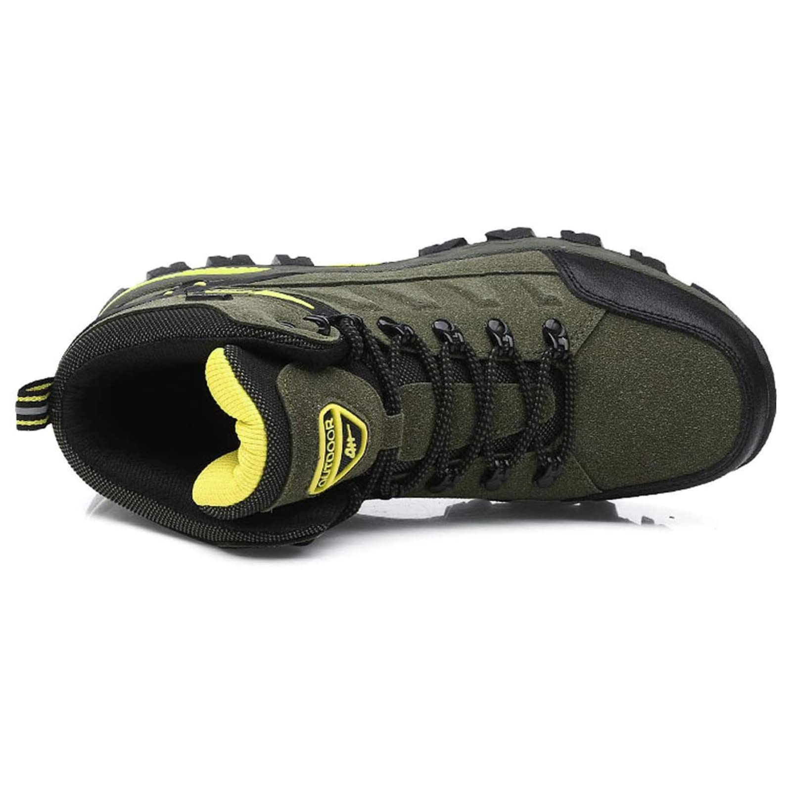 WASERCE Insulated Hiking Boots Mens Water Resistant Walking Trekking Camping Snow Boots Breathable Outdoor Trail (10,Yellow