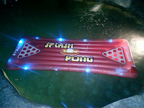 Pittman Outdoors Splash Pong Inflatable Floating Beer Pong Table with LED Lights, 2 Person, Multi (PPI SPLTE)