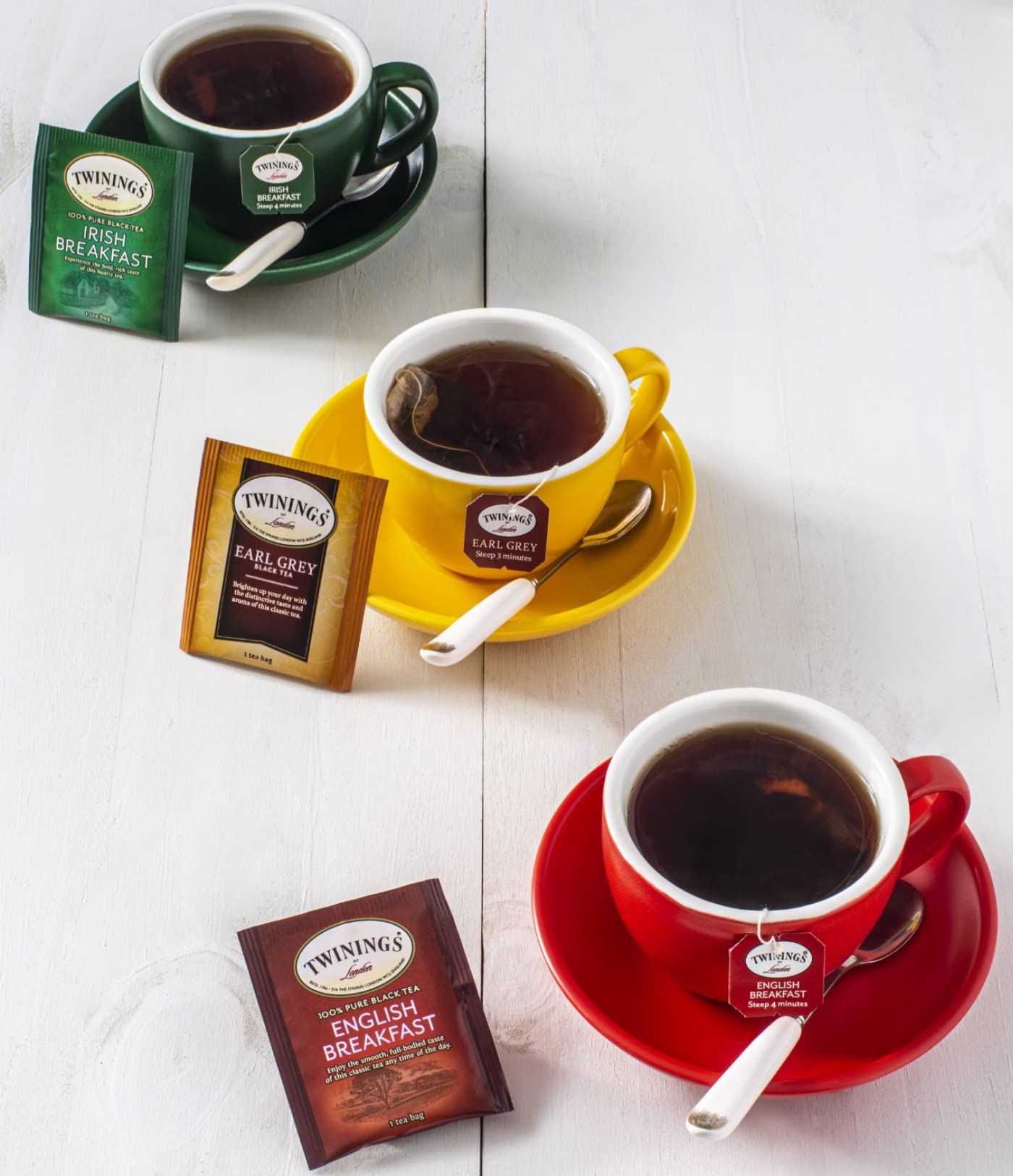 Twinings Tea Bags & By The Cup Honey Sticks Variety 40 Ct including English Breakfast, Earl Grey, & More