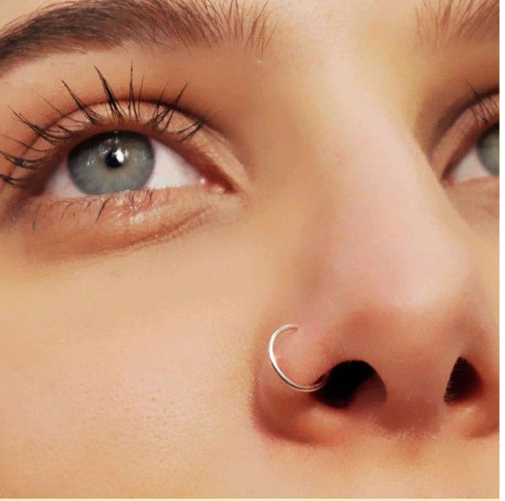 Whisper Nose Rings, 18G Surgical Steel Septum HoopsJewelry Hypoallergenic Hoop Lips 4 Pcs Gold