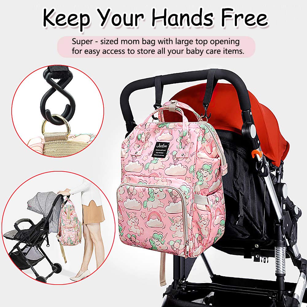 Proboths Unicorn Diaper Bag, Large Capacity Diaper Backpack Waterproof Nappy Bag for Baby Care