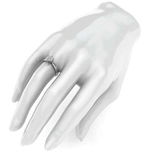 Pure 10k white gold 2.0 CT Classic 6-Prong Solitaire Simulated Diamond Engagement Ring Promise Bridal Wedding Ring (5.5)