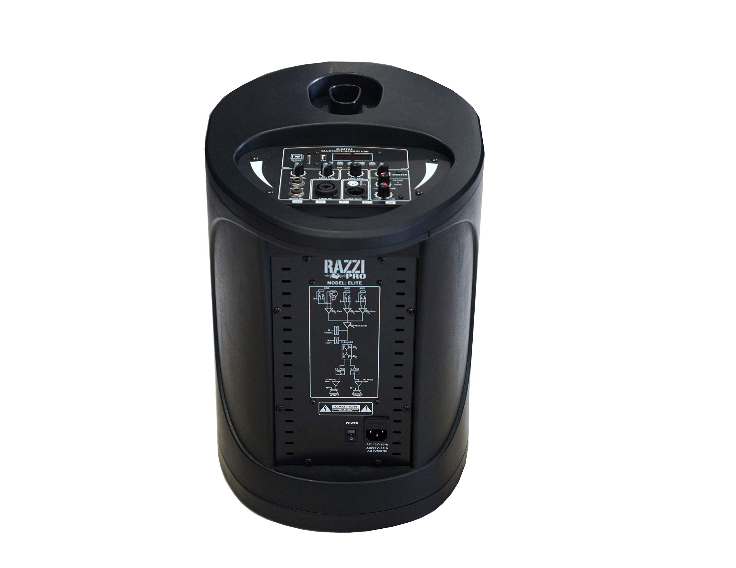 RAZZI PRO Elite Line Array System All in one 8" Subwoofer with 2 Section Tower with 4 x 3 Speaker Built-in Bluetooth, USB/SD Card Reader Fm Radio Tuner, LCD Display, 4500 Watts p.m.p.o