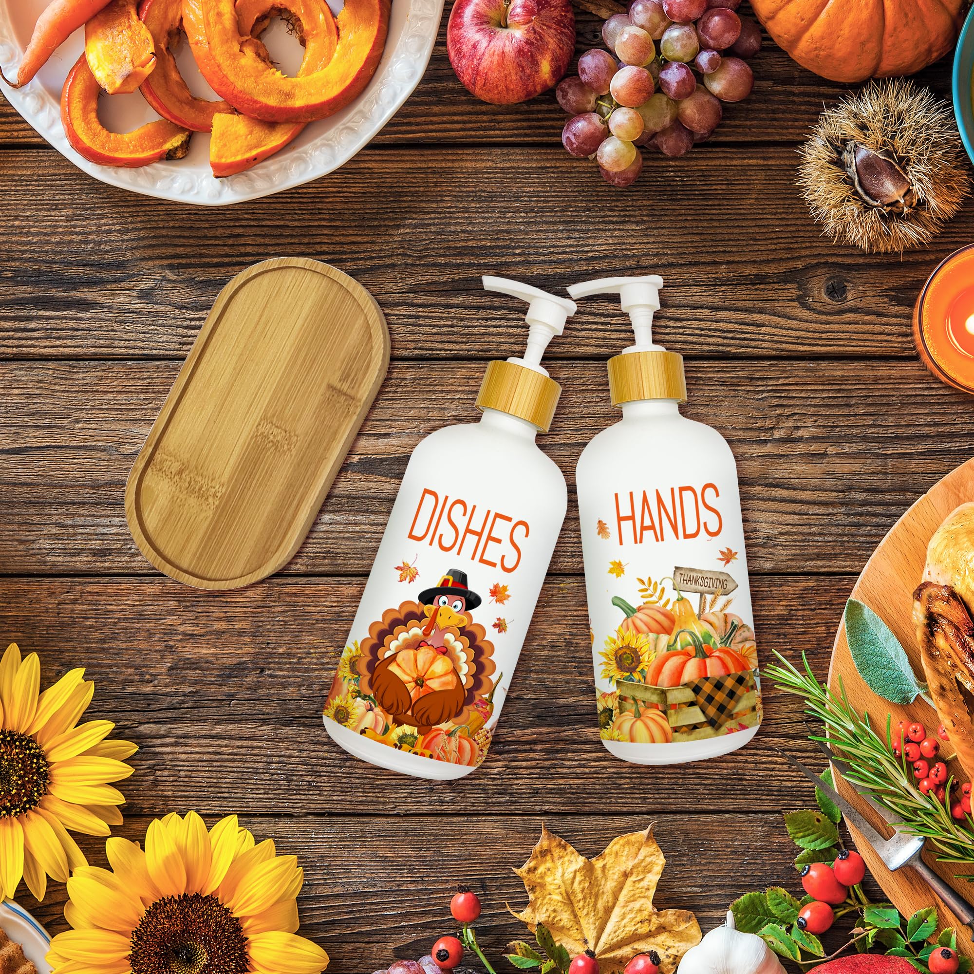 Pinata Thanksgiving Turkey Fruit Soap Dispenser 16 oz, Thanksgiving Bathroom Kitchen Table Decorations for Home Indoor, Thanksgiving Fall Farmhouse Rustic Turkey Decorations