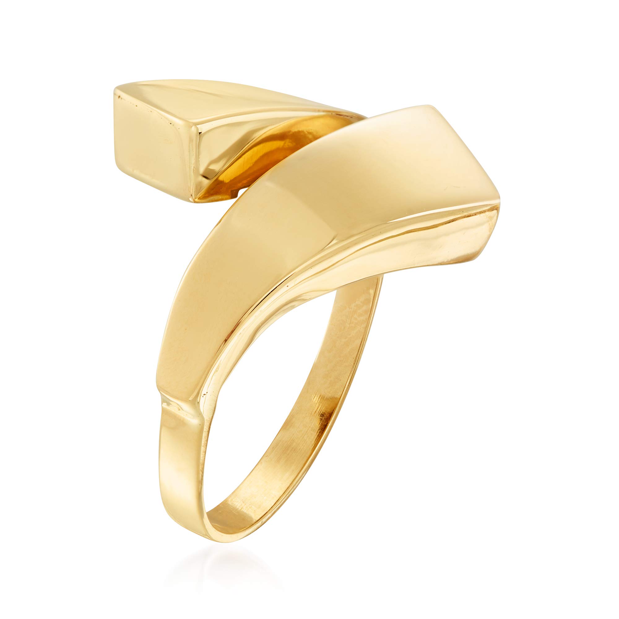 Ross-Simons Italian 14kt Yellow Gold Bypass Ring. Size 8