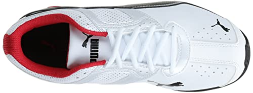 PUMA Mens Tazon 6 Cross Trainer, PUMA Mens White-PUMA Mens Black-PUMA Mens Silver, 10