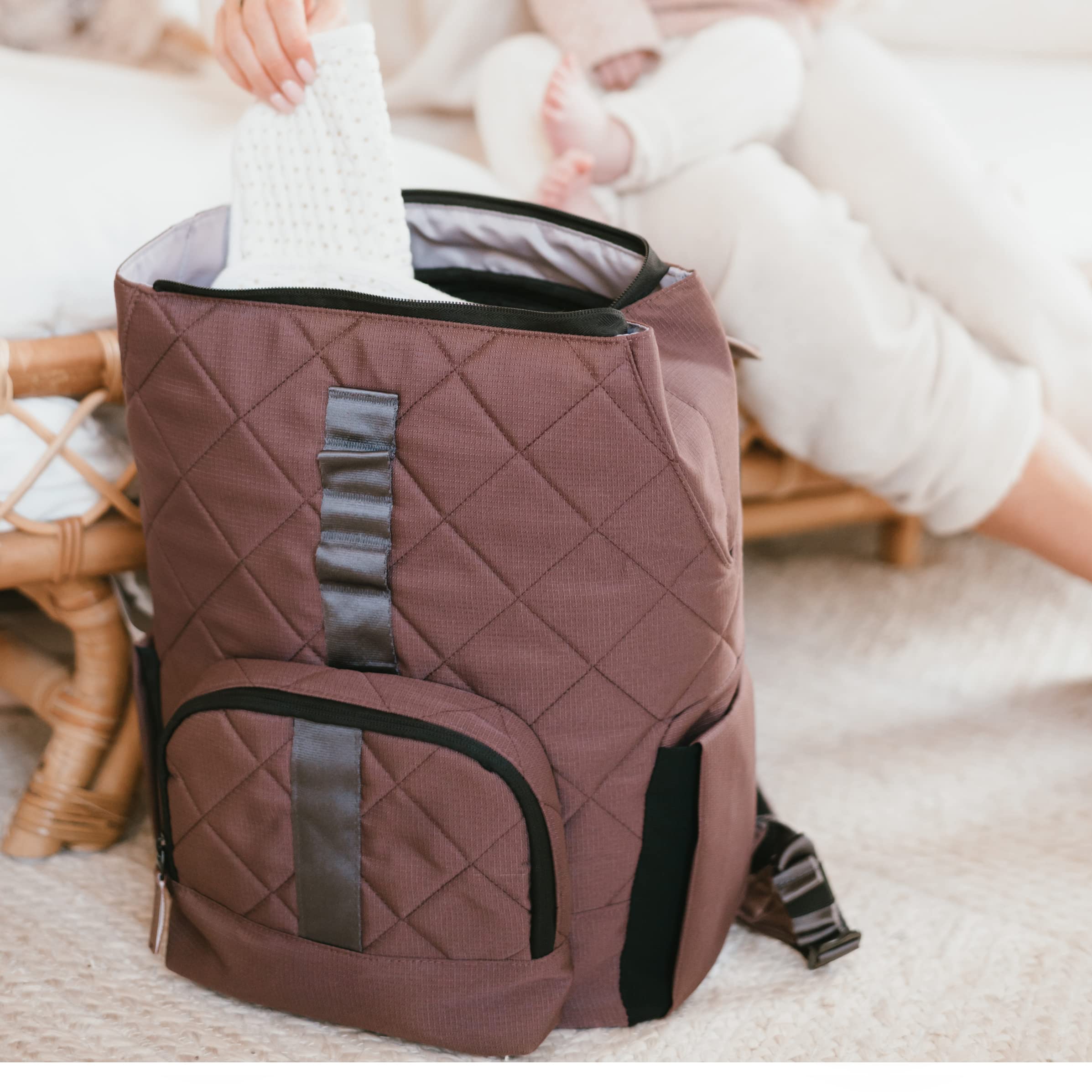 PAPERCLIP JoJo Diaper Bag Backpack - Eco Friendly - Large - Multifunctional - Black