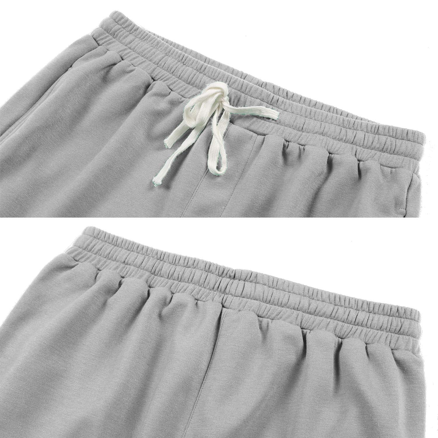 OOWVW Men's Shorts Casual Drawstring Jogger Athletic Workout Gym Sweat Shorts with Pockets Light Grey
