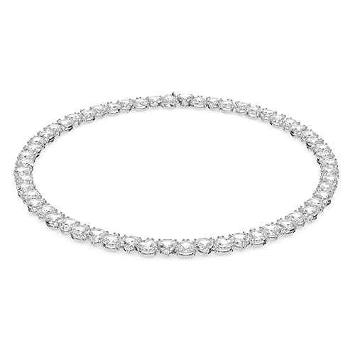 Swarovski Millenia necklace, Trilliant cut, White, Rhodium plated