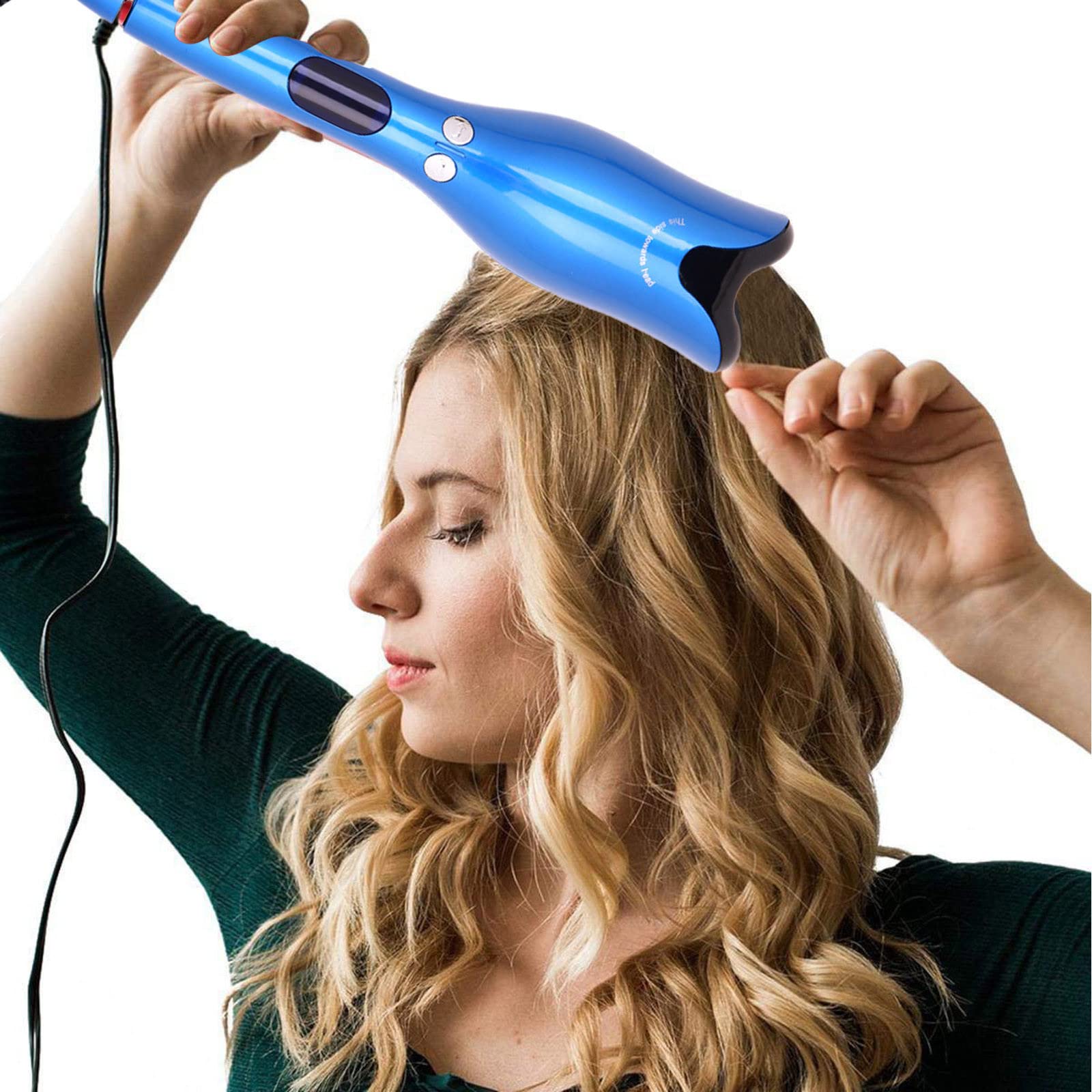 npkgvia Automatic Curling Air Curler Wand Curl Rotating Hair Curle Mens Hair Straightener Comb Cordless (D, One Size)