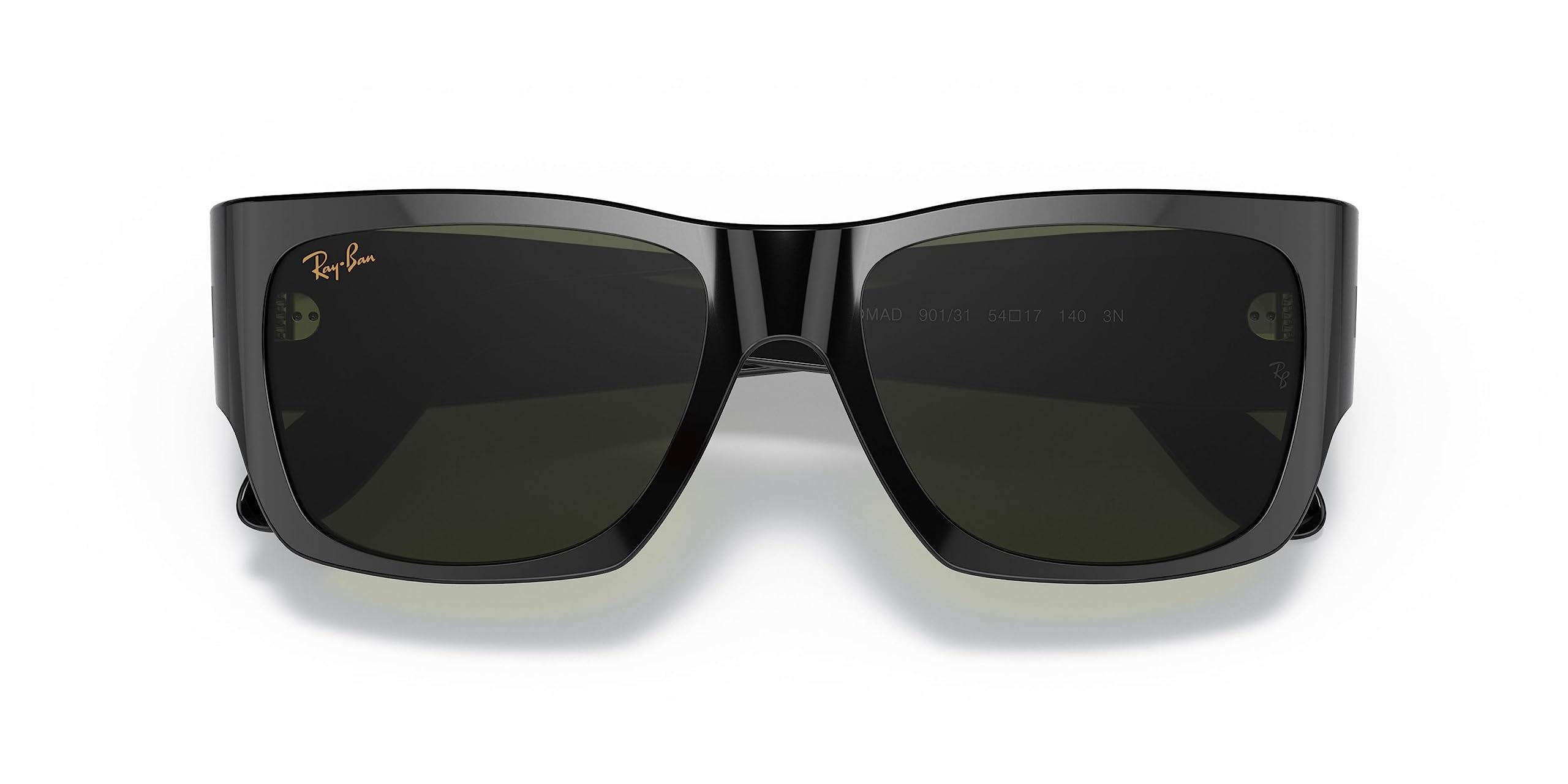 Ray-Ban RB2187 Nomad Square Sunglasses, Black/G-15 Green, 54 mm