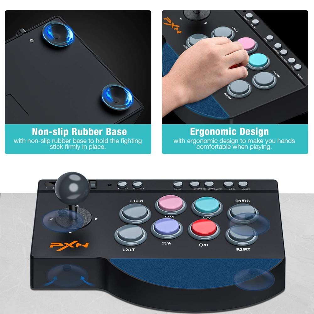 PXN 0082 Arcade Stick PC Street Fighter USB Arcade Stick for Xbox One/Xbox Series X/S/ PS3 / PS4 / Switch/Window PC