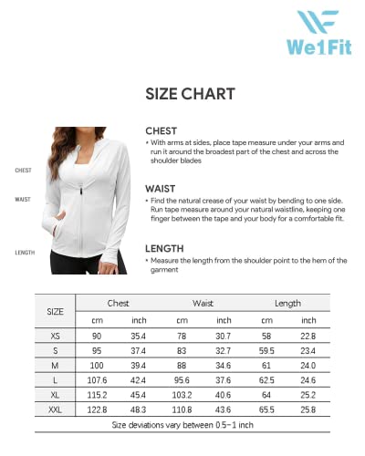 We1Fit Women's UPF 50+ Sun Protection Jacket Hoodie Sun Shirts Hiking Running Athletic Shirt