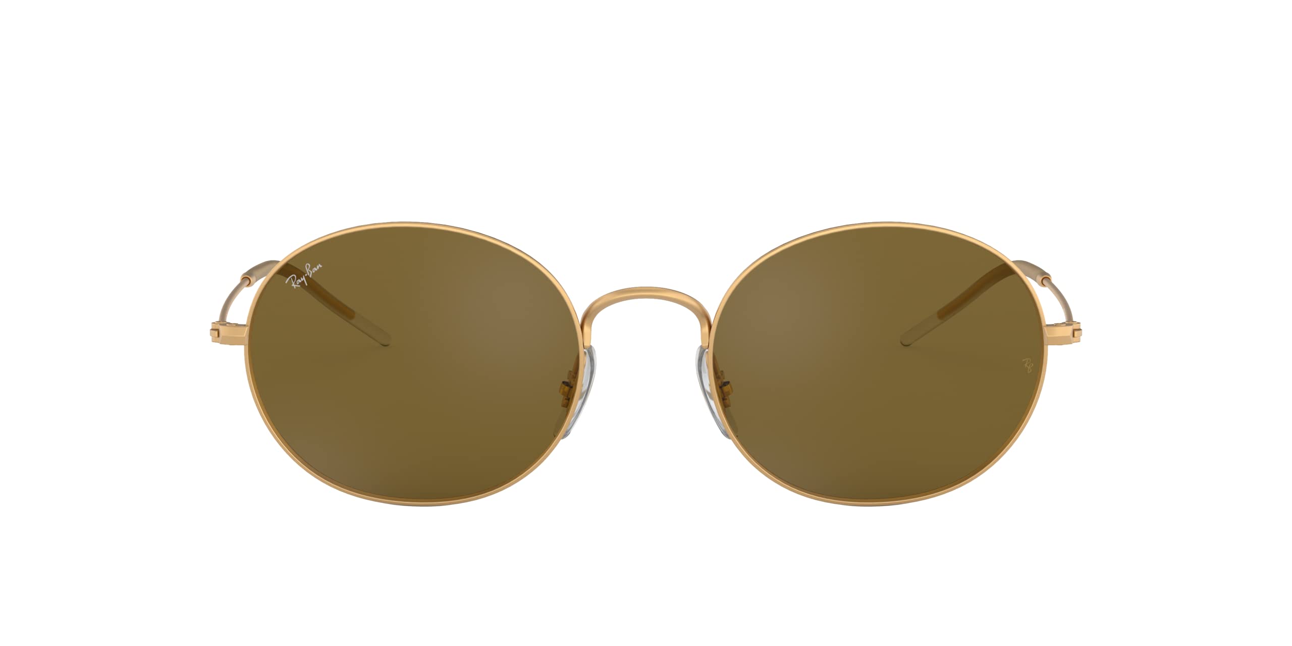 Ray-Ban Rb3594 Beat Oval Sunglasses, Rubber Gold/Dark Brown, 53 mm