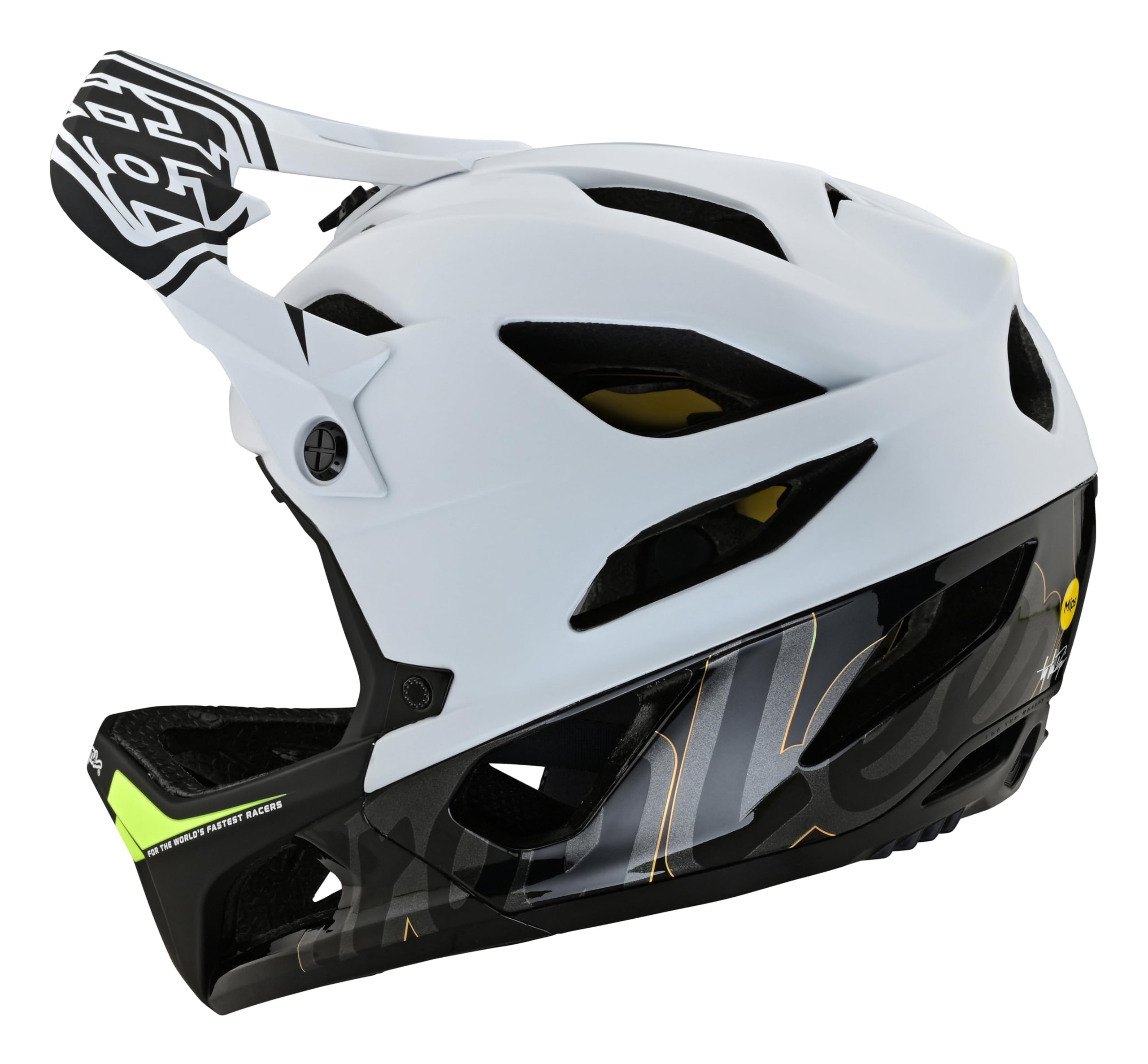 Troy Lee Designs Stage Full Face Bicycle Helmet for Max Ventilation Lightweight MIPS EPP EPS Racing Downhill DH BMX MTB - Adult Men Women (Signature White, Medium/Large)