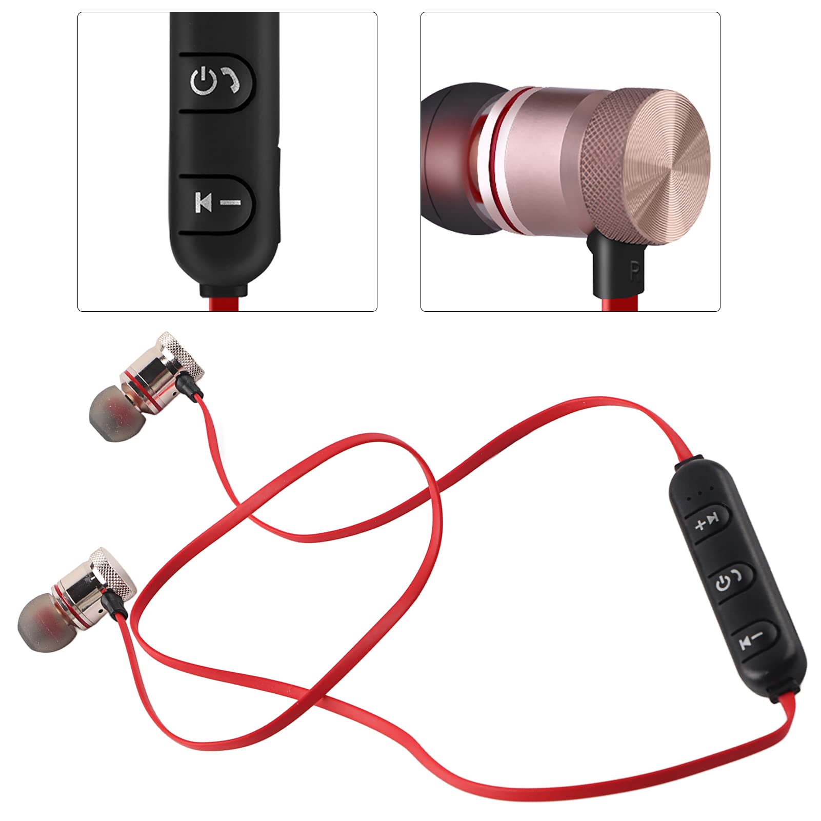 plplaaoo Bluetooth Headphones, Bluetooth Headphones Neckband, Bluetooth Headphones Noise Canceling, Magnet Wireless Bluetooth, Fast Charging, Headset Headphone for Android Black(?e?), Wireless HEA