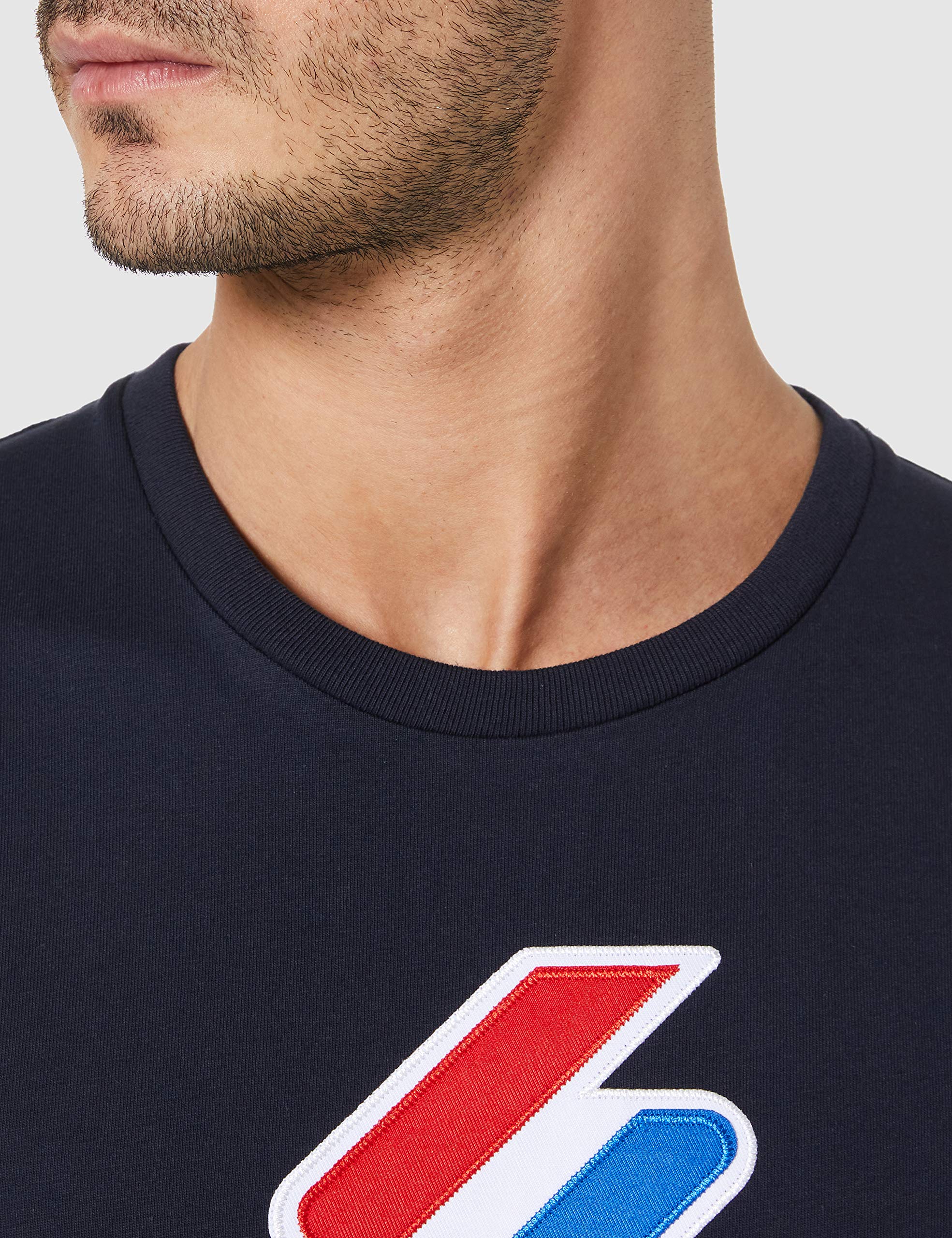 Superdry Mens Classic Stacked Logo Loose T-Shirt, Loose Fit, Crew Neckline Deep Navy Size M
