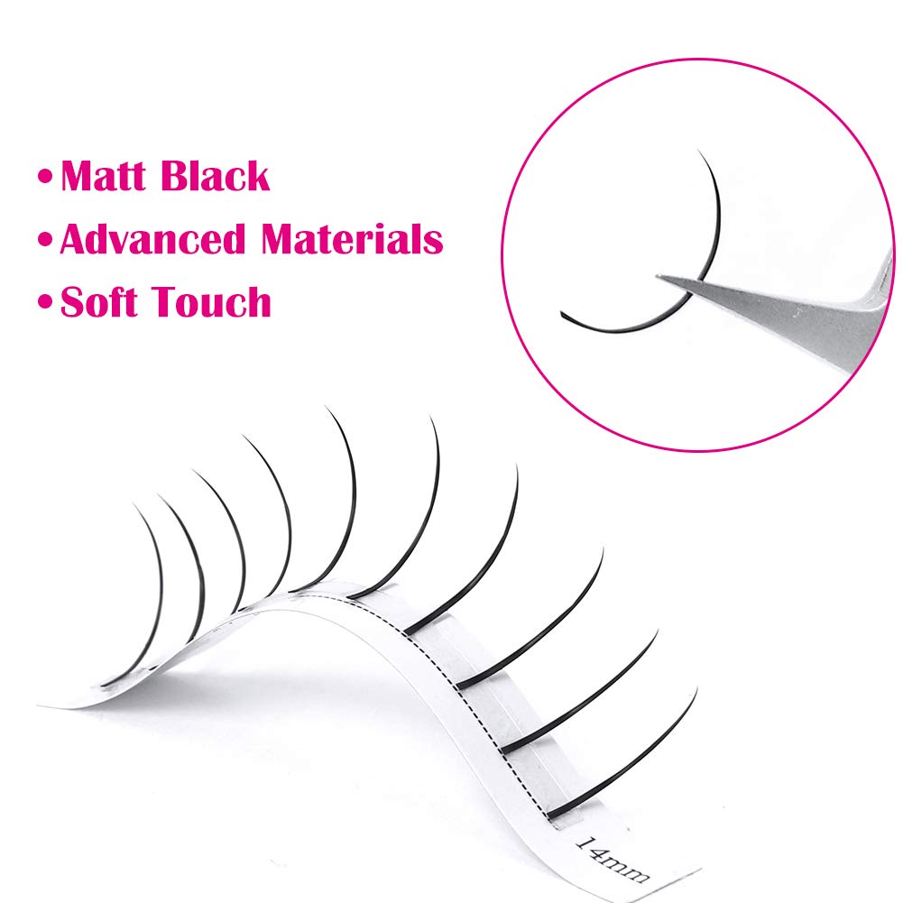 Spike Lash Extensions Mixed Tray Premade Spikes Eyelash Extensions Single Super Thick Eyelash Spikes Individual Lashes Fairy Eyelashes (C Curl, 8-14mm)