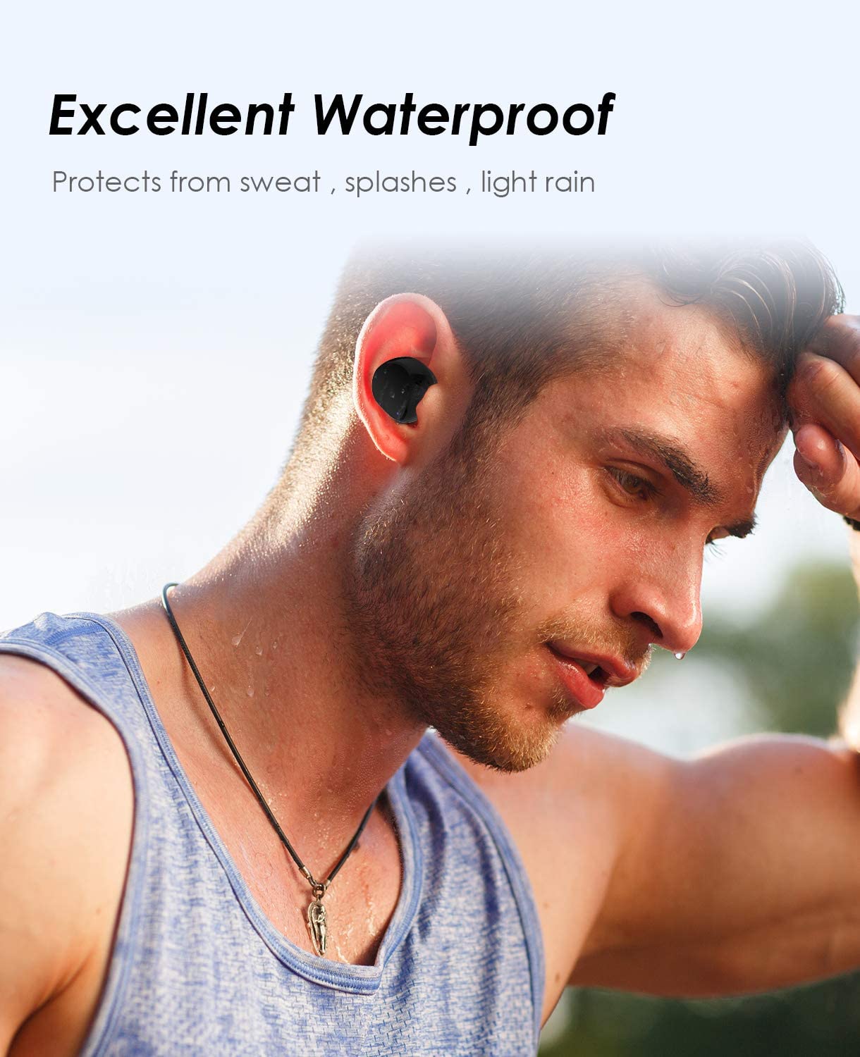 Tecno True Wireless Earbuds Noise Cancelling, Wireless Bluetooth Headphone with Microphone, Wireless in Ear Earbuds with Charging Case, Touch Control Waterproof with Mic Deep Bass for Sport Black, H2