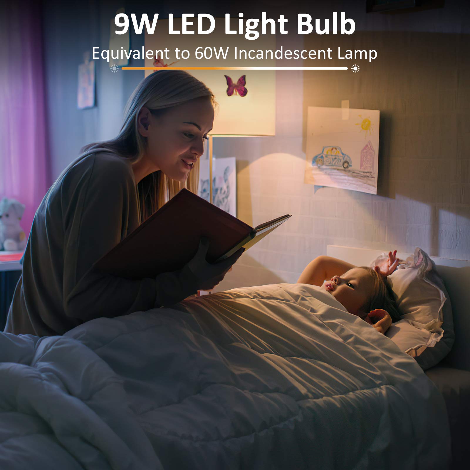 Smart LED Light Bulb, Alexa Light Bulb Color Changing, Soft White (2700K), Multicolored Bulb RGBW A19 9W, E26 Bulb No Hub Required,Compatible with Alexa Google Home, 2 Pack
