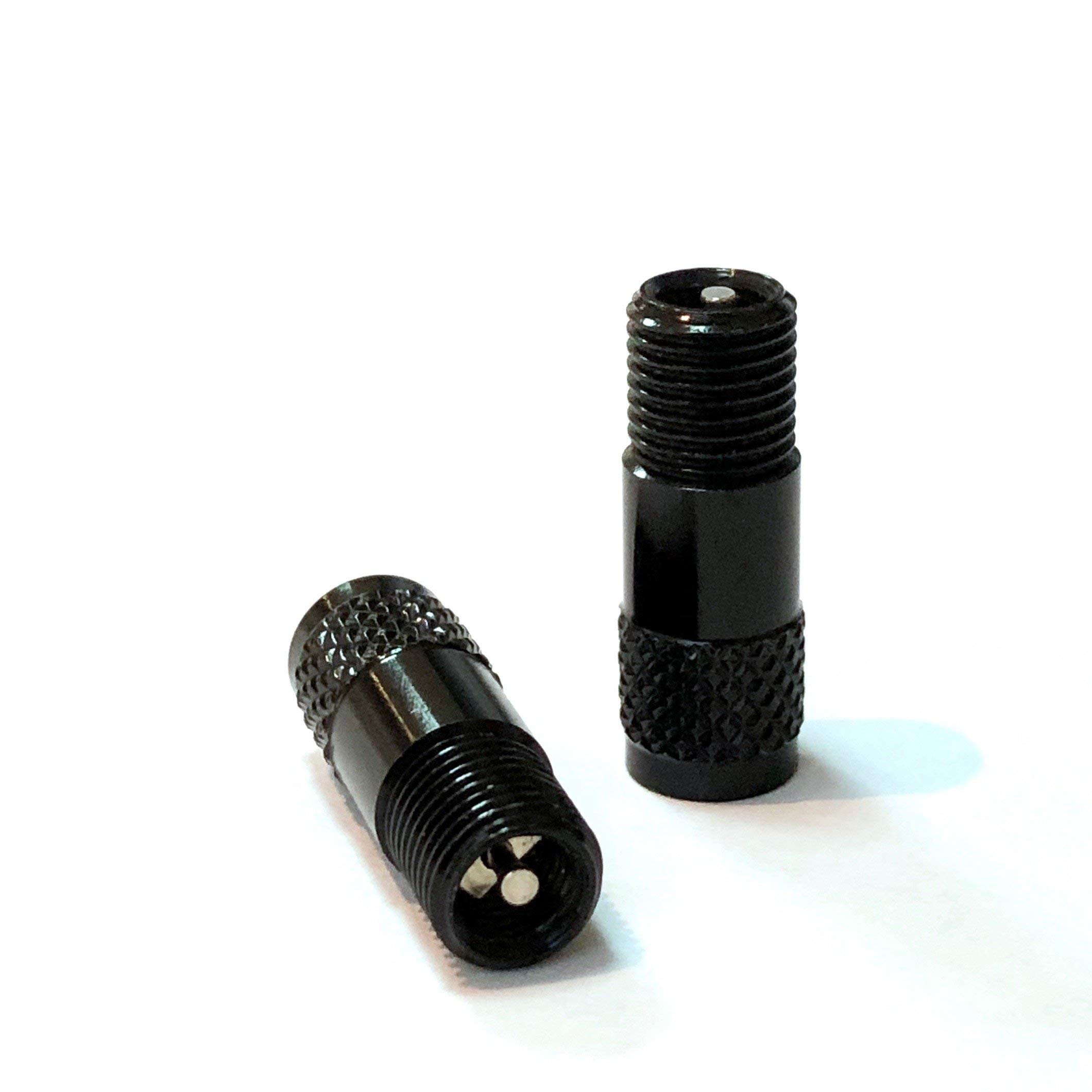 RideAir ConvertAir (Pair) Presta to Schrader Converter (not Adapter) Aluminium Anodized Black Change Your Tube or tubeless Valve to Schrader Easily - for Presta Removable Core