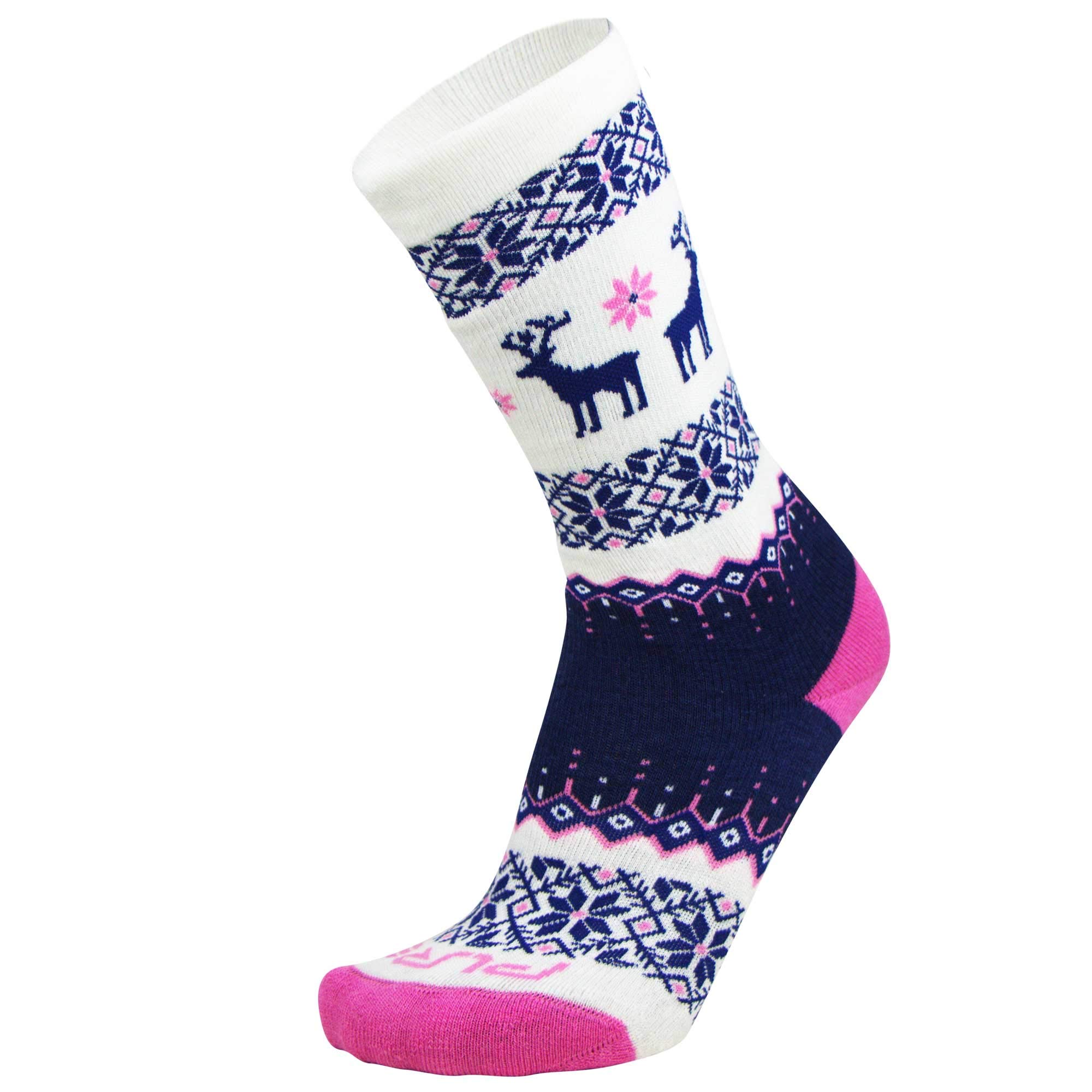 Pure Athlete Kids Merino Wool Ski Socks β Snow Sock for Boys, Girls, Children β Snowboard (1 Pair - Navy/Pink/White, S/M)