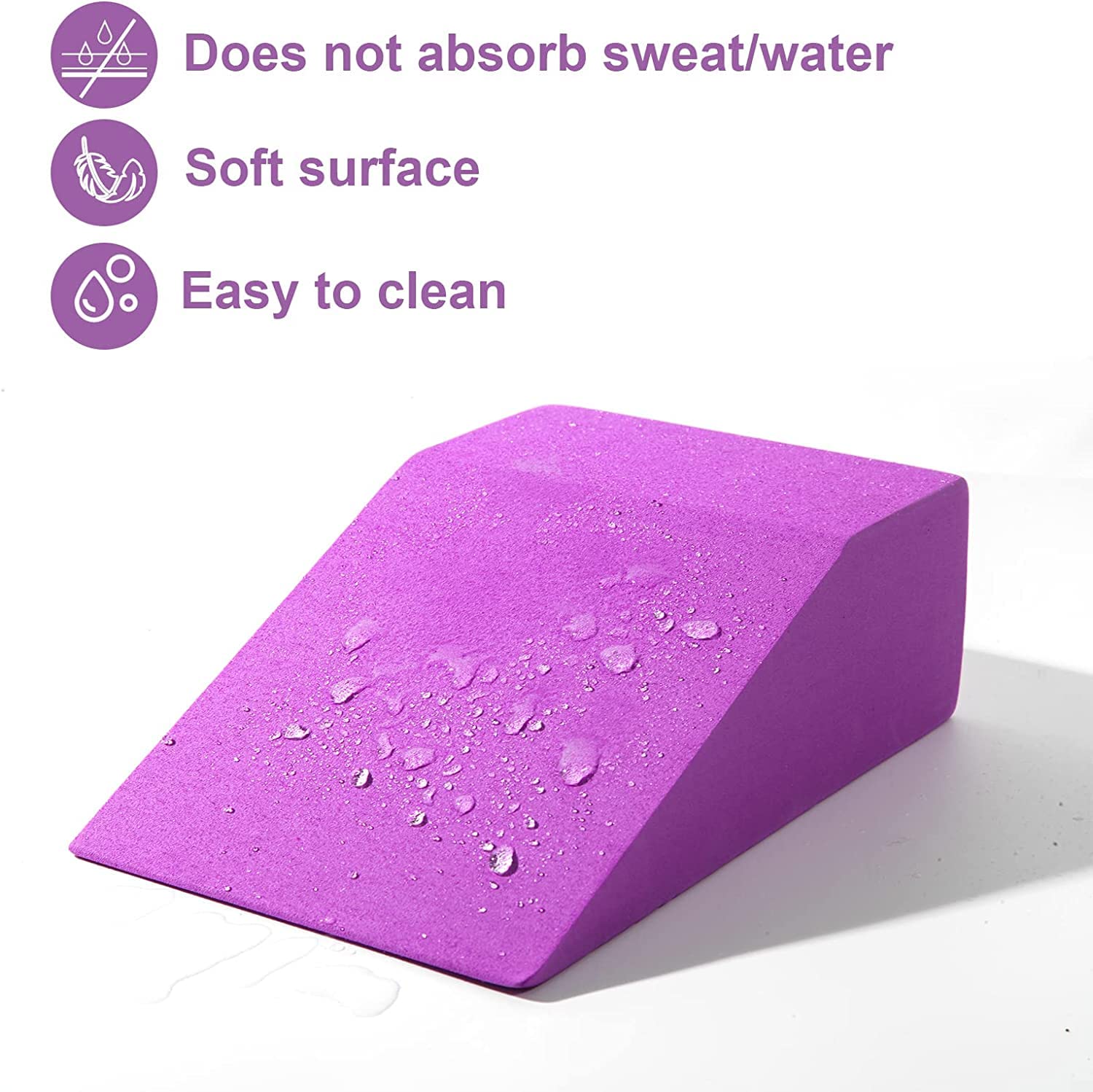 Violet Yoga Foam Wedge Blocks (Pair) Soft Wrist Wedge, Supportive Foot Exercise Accessories, Calf Raise Block, Calf Stretcher, Balance, Pushup,Yoga Wrist Support, Pilates, Squat Wedge, EVA Riser Block