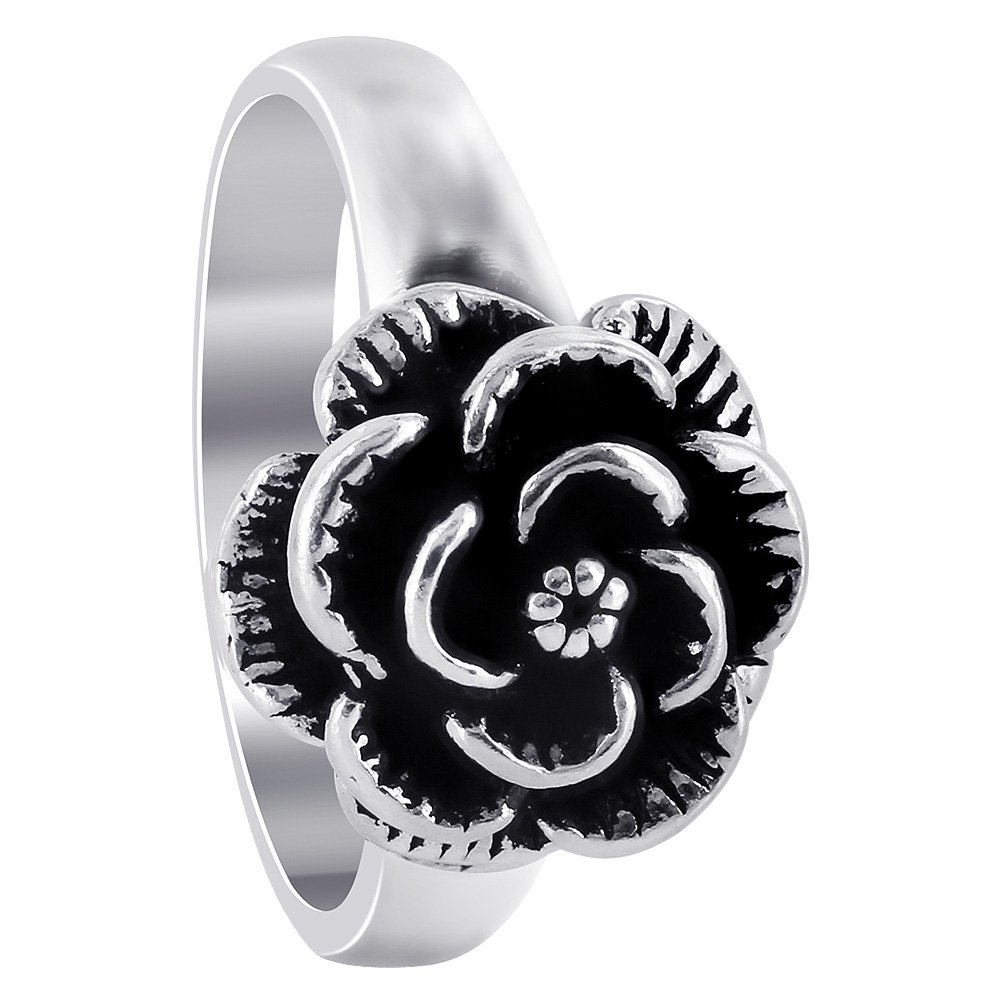 Oxidized Rose Sterling Silver Ring Size 6.5