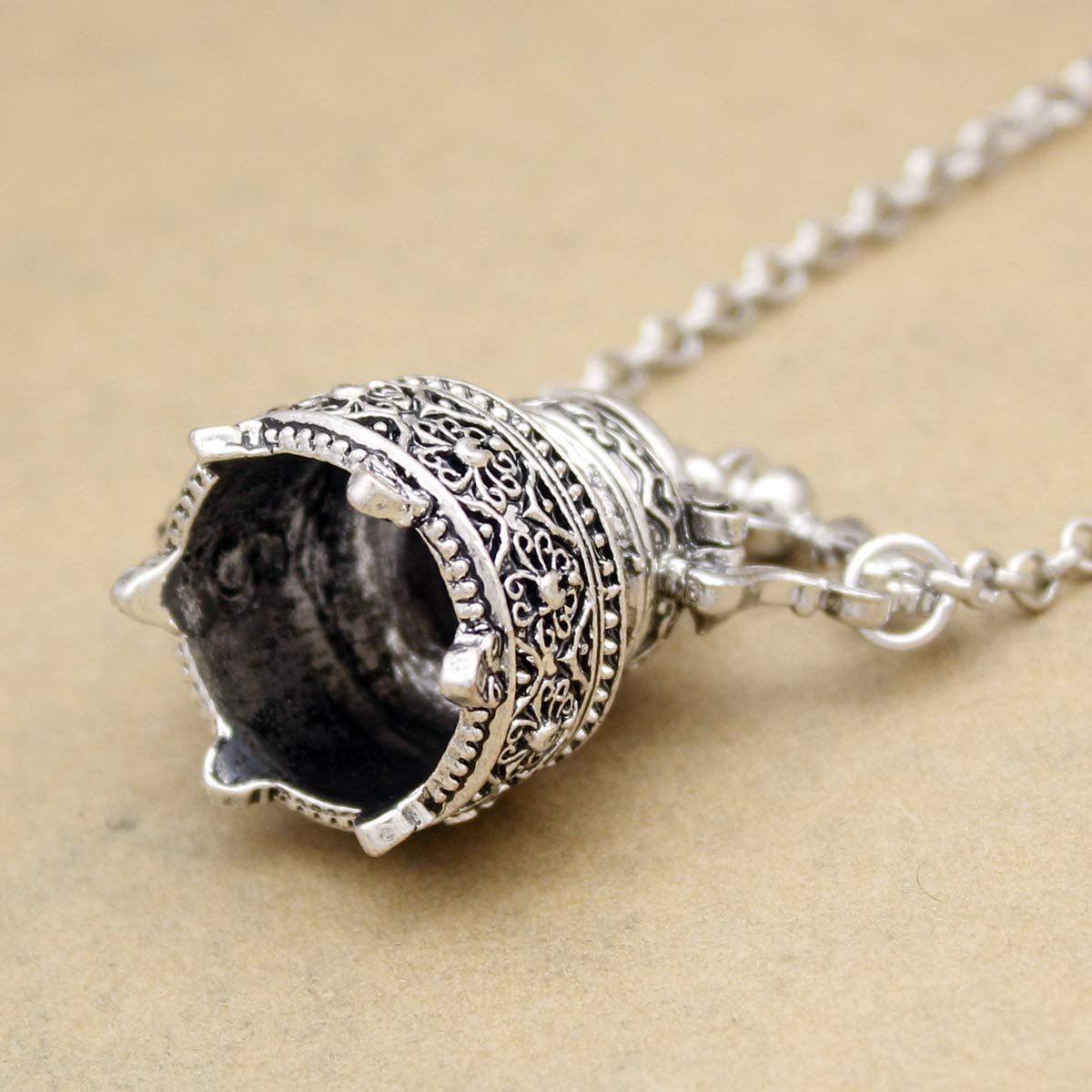 RechicGu Vintage Silver Victorian Alice Cameo 3D Tea Pot Cup Pendant Charm Sweater Necklace for Women Gift Steampunk Goth Jewelry Wonderland…